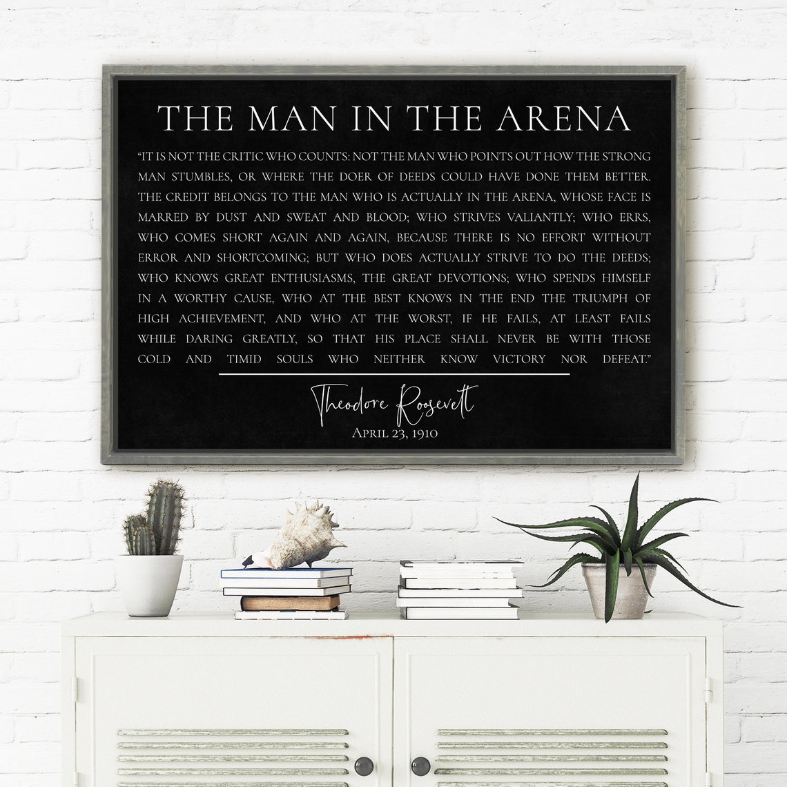 The Man in the Arena Sign the Man in the Arena Framed | Etsy