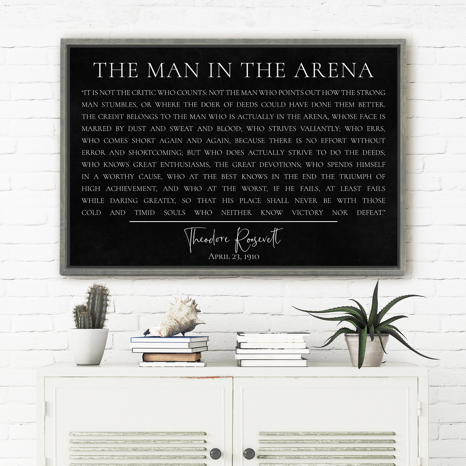 The Man in the Arena Sign the Man in the Arena Framed | Etsy