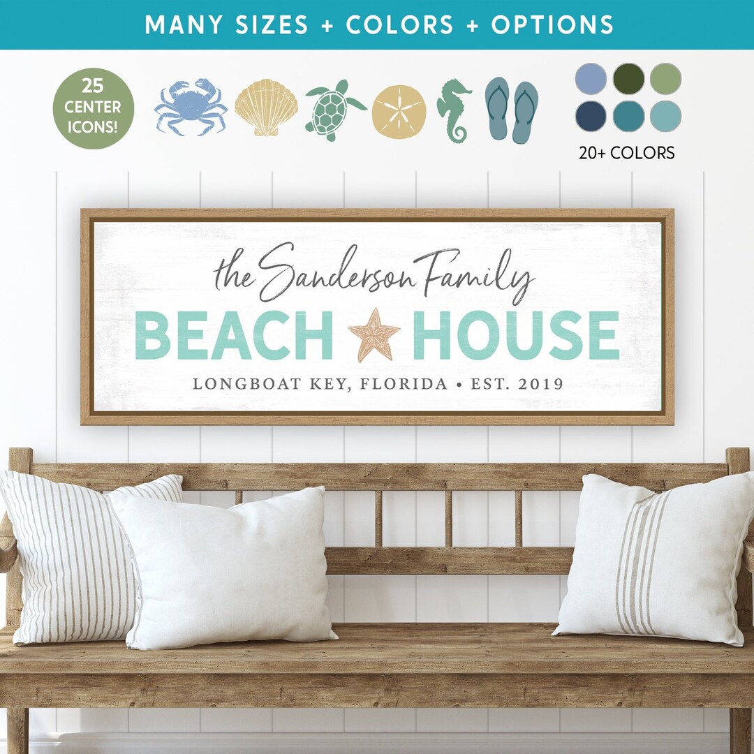 Personalized Beach House Sign Beach House Decor Beach - Etsy