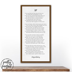 Rudyard Kipling If Poem - Etsy