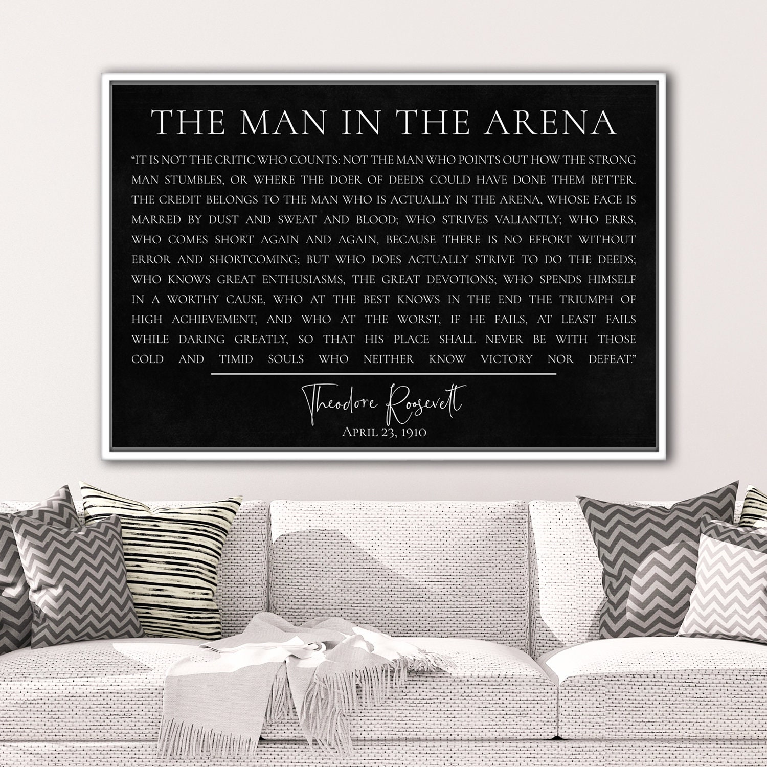 The Man in the Arena Sign the Man in the Arena Framed | Etsy