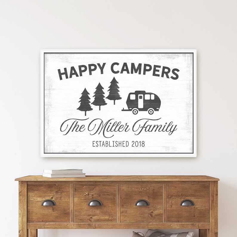 Camper Signs Personalized RV Sign Happy Camper Sign - Etsy