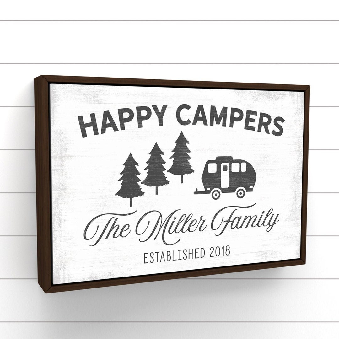 Camper Signs Personalized RV Sign Happy Camper Sign - Etsy