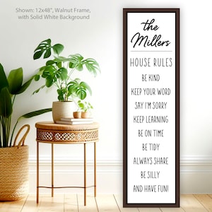 Vertical Custom Sign, Tall Vertical Wall Art on Canvas, Vertical Family ...