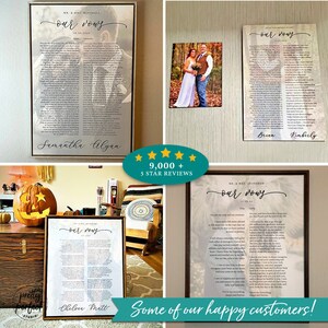 Custom Wedding Vows Canvas | Wedding Vows Framed | Wedding Vows - Etsy