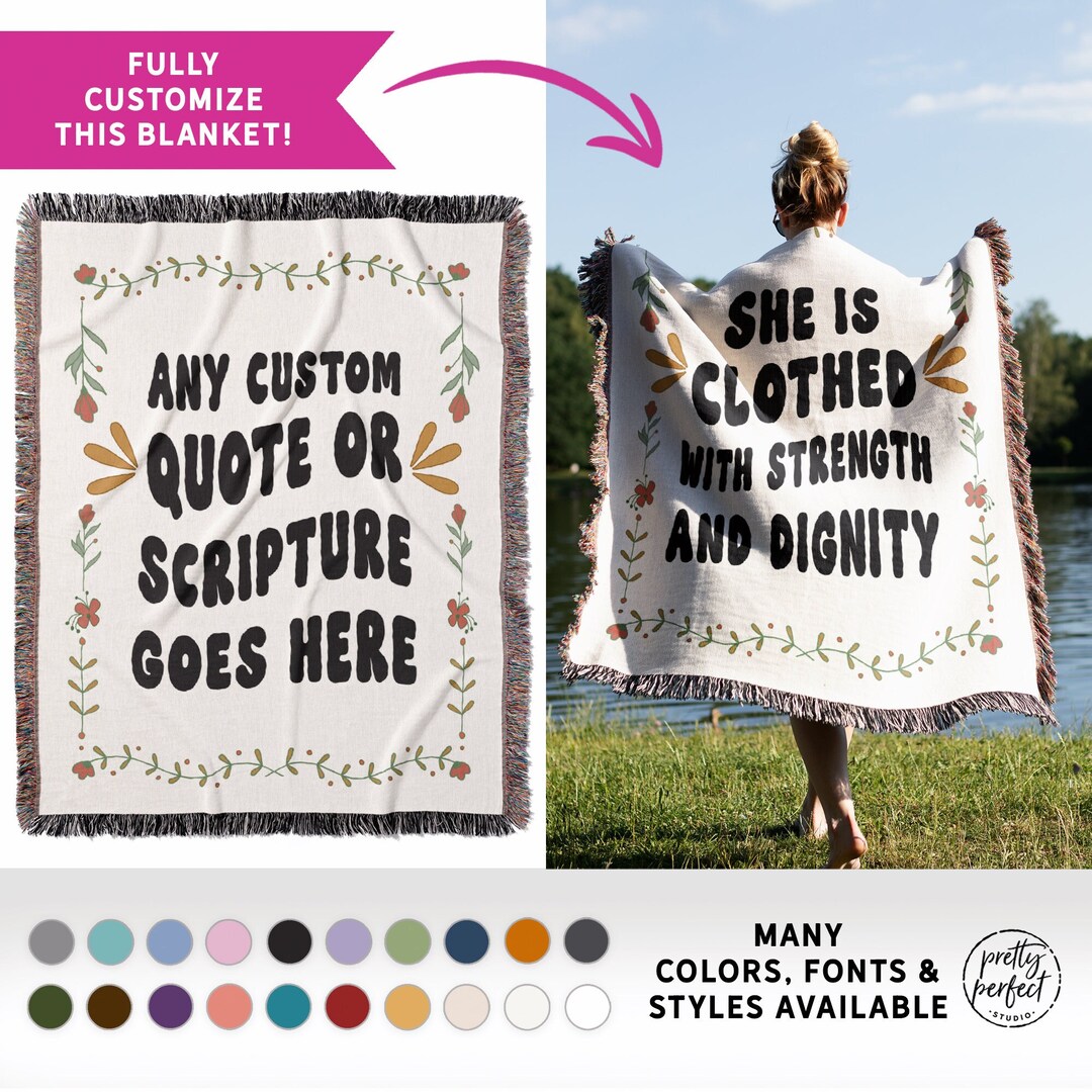 Christian Woven Blanket Scripture With Personalization - Christian ...