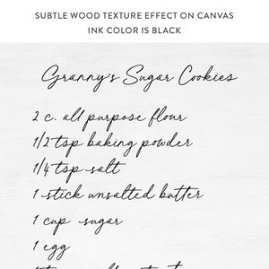 Custom Recipe Gifts | Handwritten Recipe Sign, Recipe on Canvas ...