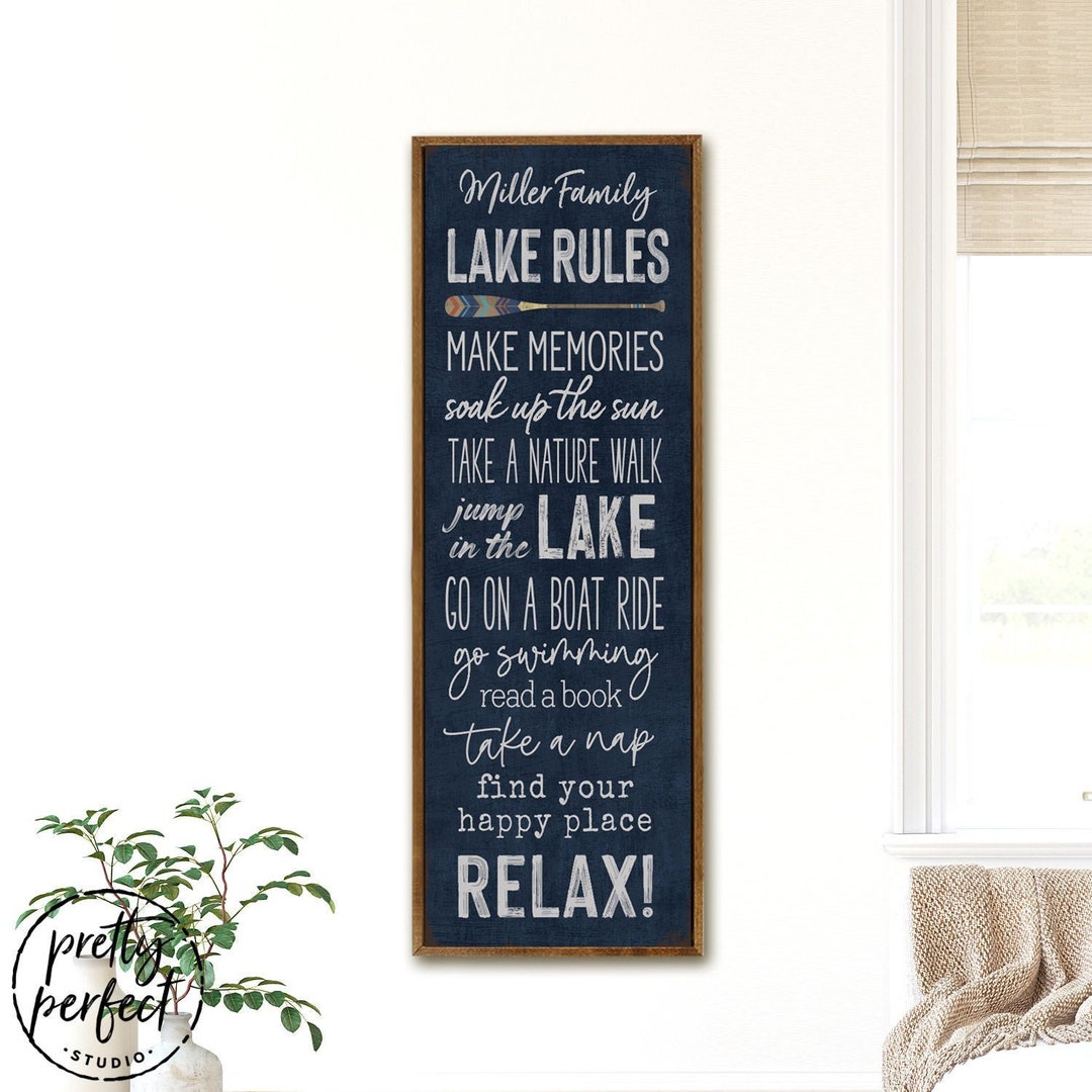 Lake House Rules Signs | Lake Rules | Family Lake House Sign | Lake ...