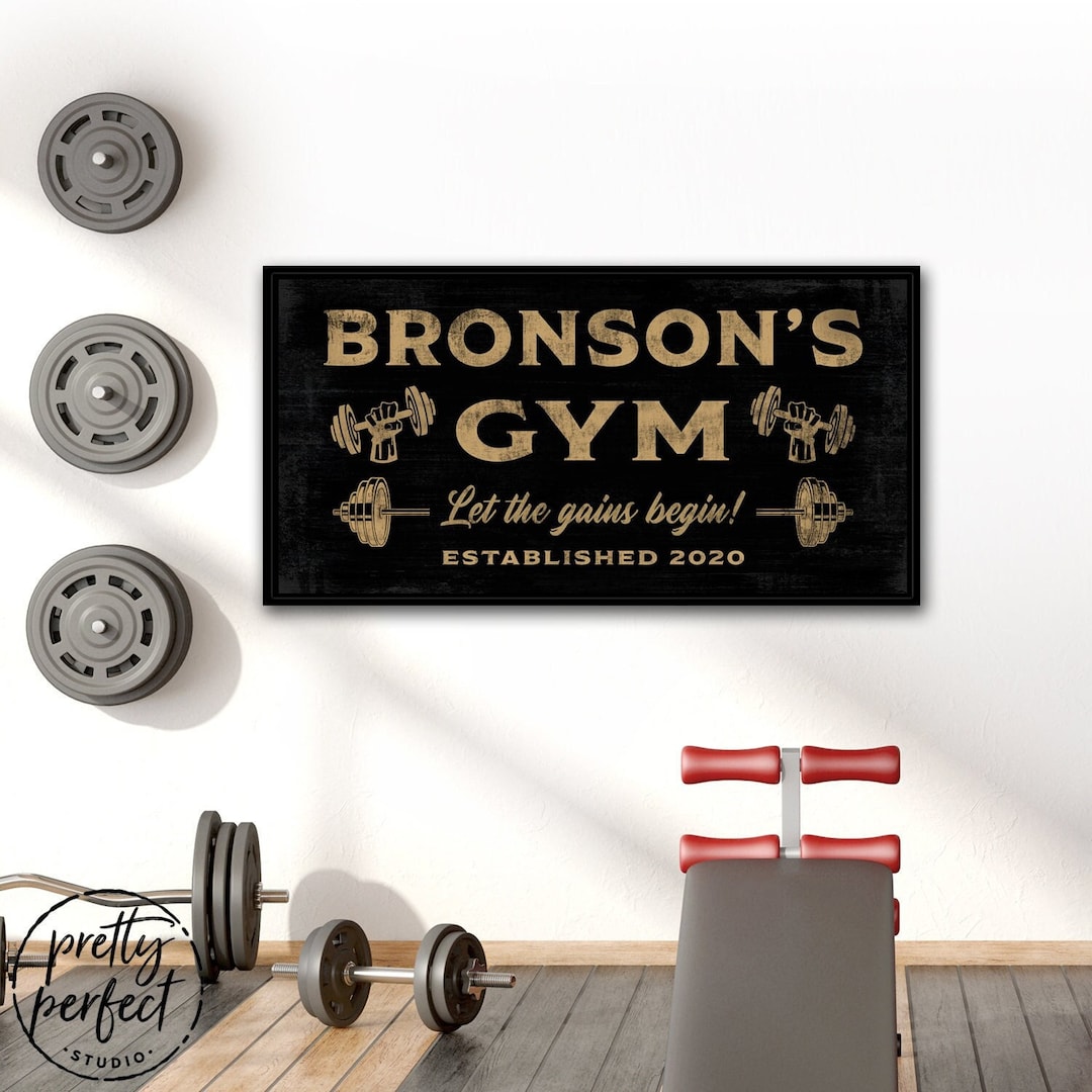 Personalized Home Gym Sign, Workout Signs, Let the Gains Begin, No ...