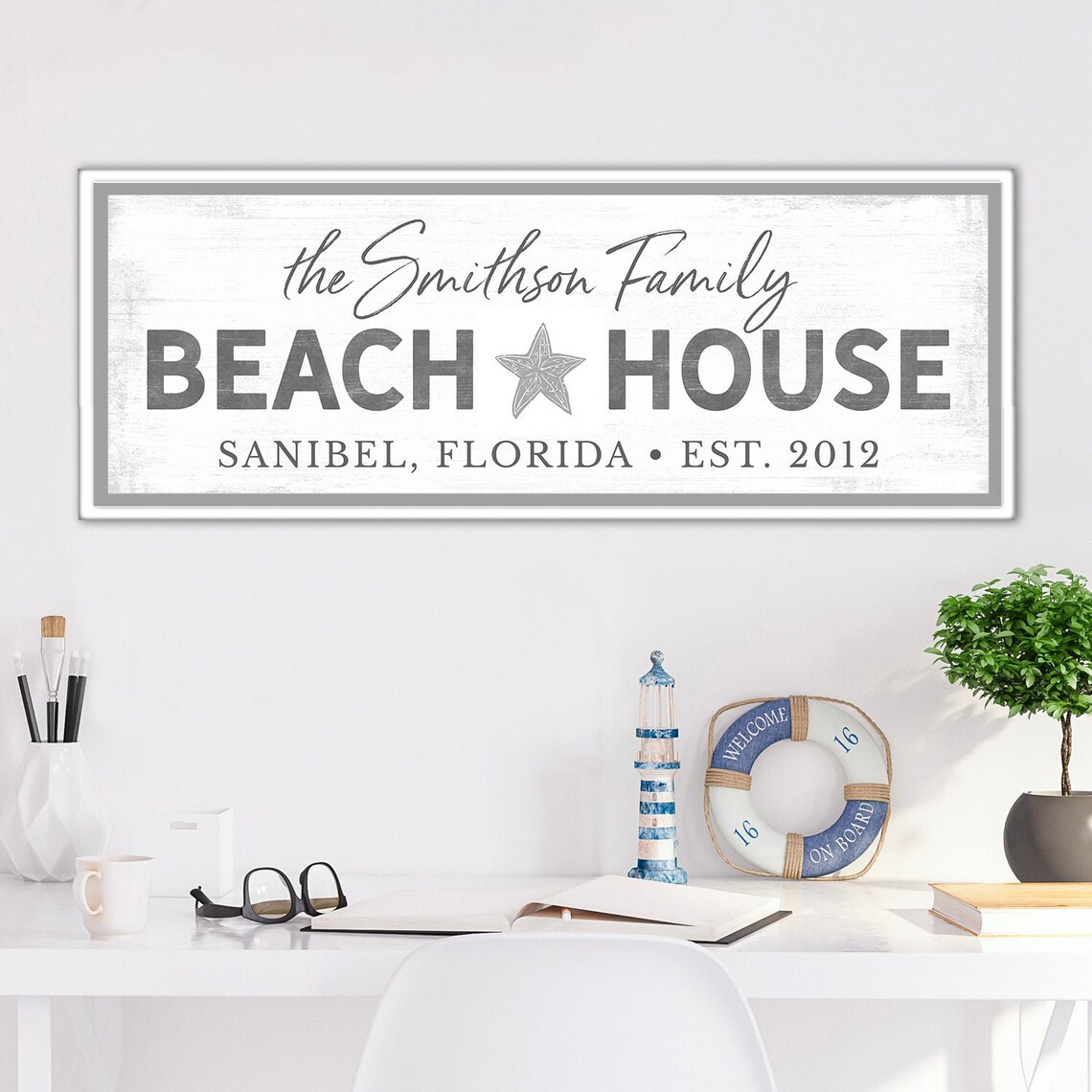Personalized Beach House Sign Beach House Decor Beach | Etsy