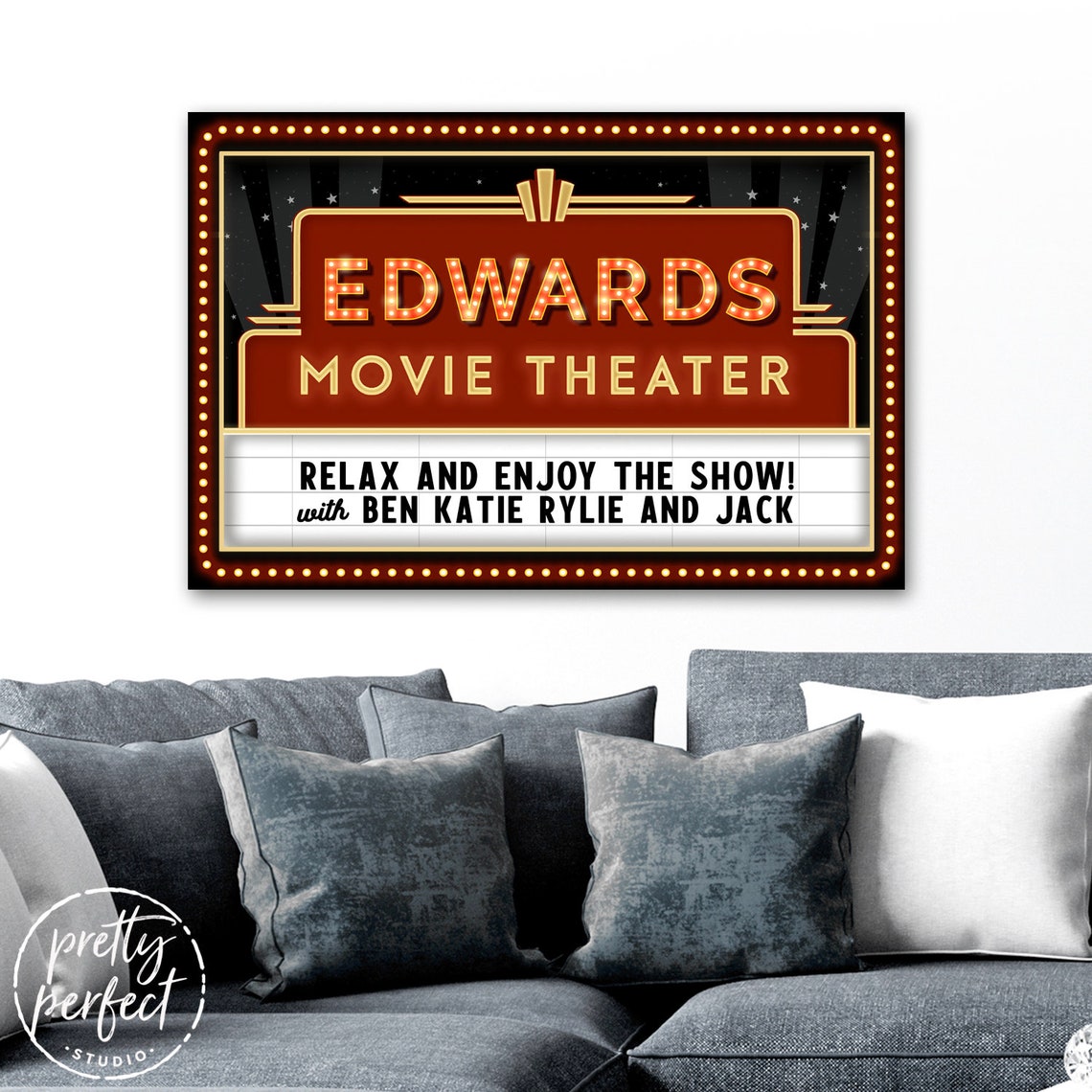 Custom Home Theater Sign Personalized Movie Marquee Signs - Etsy