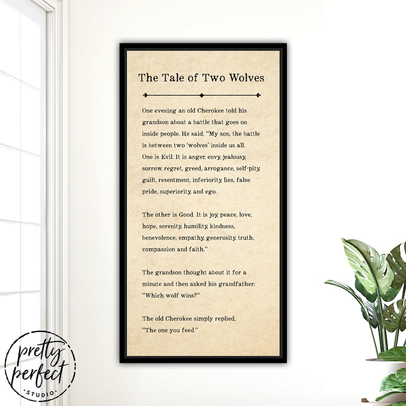 Tale of Two Wolves Art the Tale of Two Wolves Print - Etsy