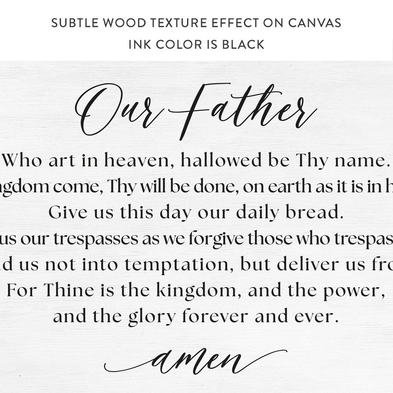The Lord's Prayer Sign Matthew 6 Our Father in Heaven - Etsy