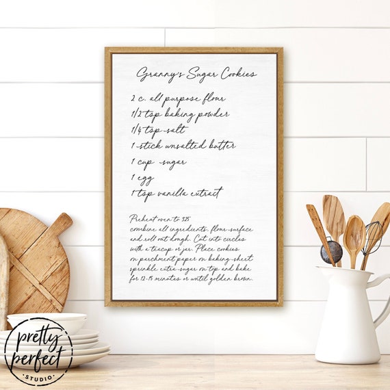 Personalized Recipe for Wall Family Recipe Sign Recipe - Etsy