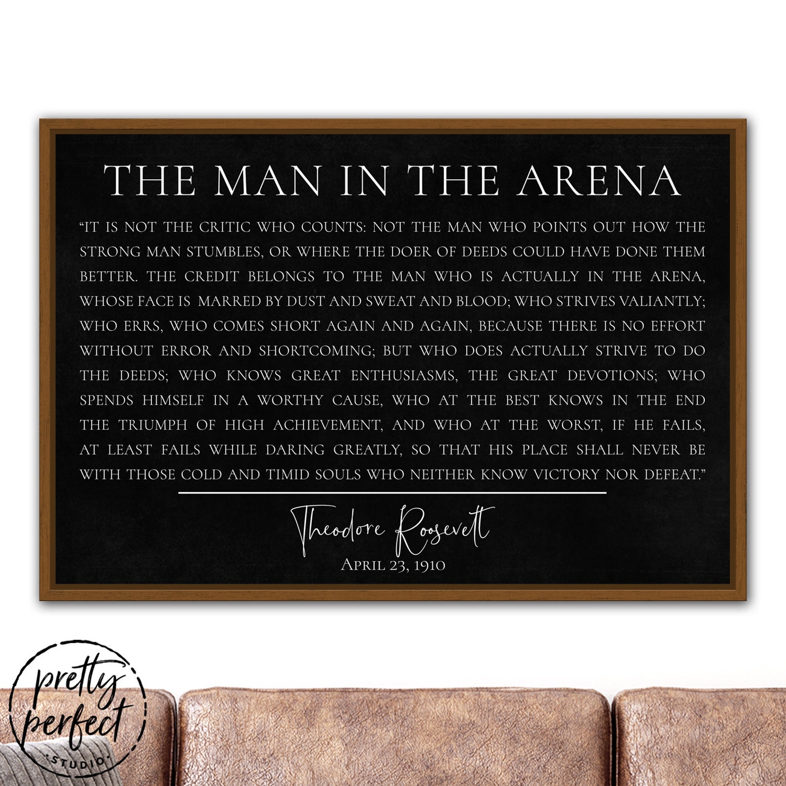 The Man in the Arena Sign the Man in the Arena Framed - Etsy
