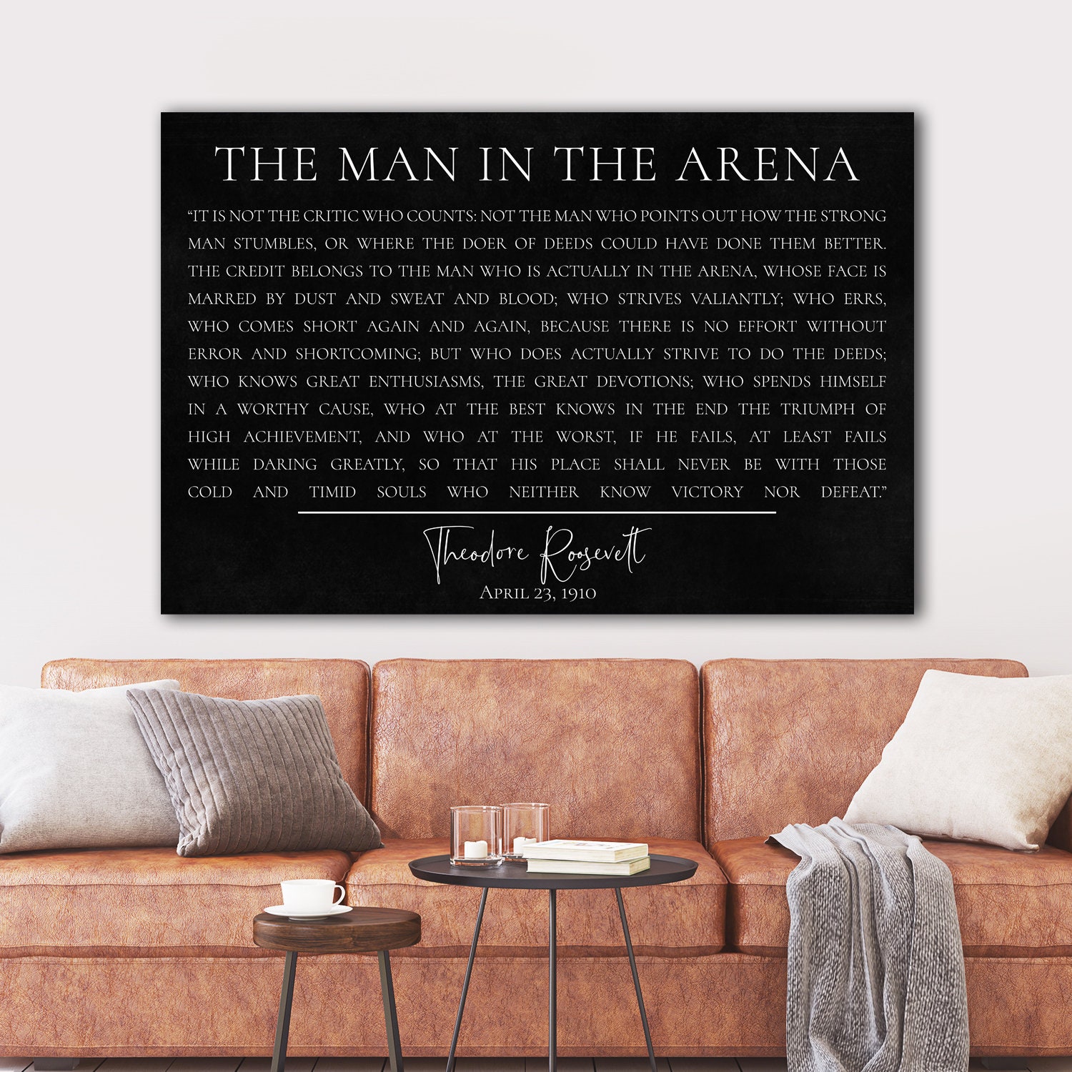 The Man in the Arena Sign the Man in the Arena Framed | Etsy