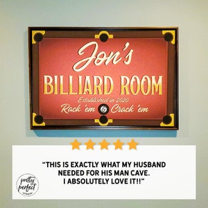 Billiard Room Decor | Custom Pool Table Sign - Etsy
