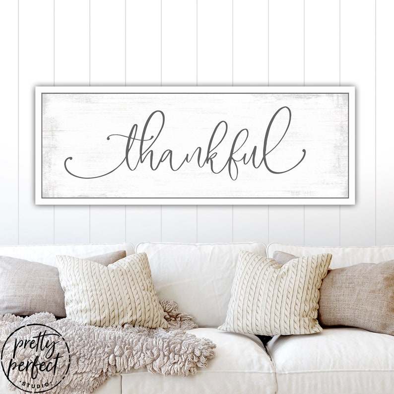 Large Thankful Sign Thankful Sign for Wall Thankful - Etsy