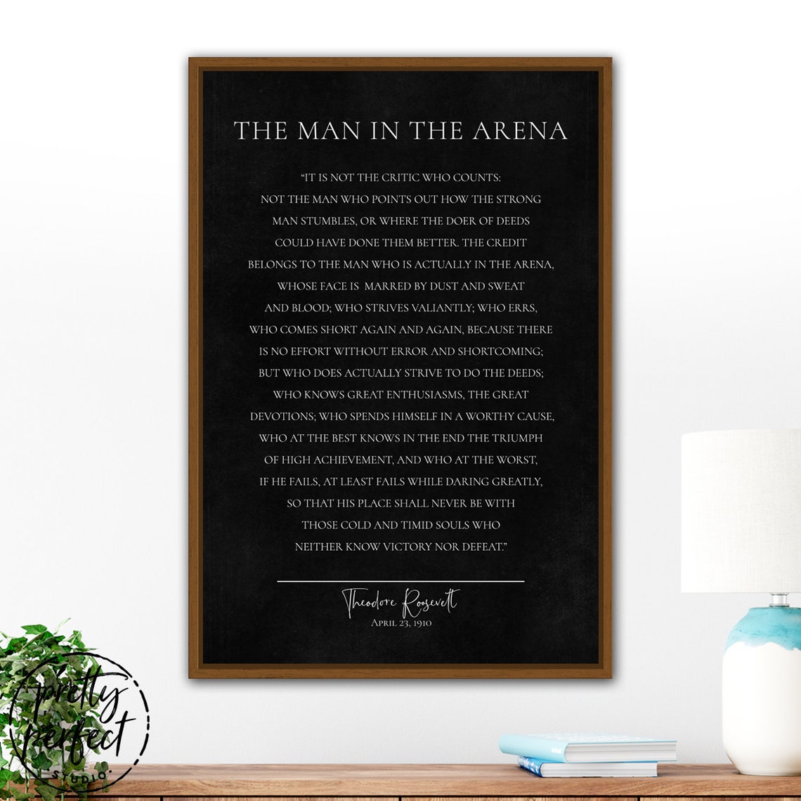The Man in the Arena Sign the Man in the Arena Framed - Etsy