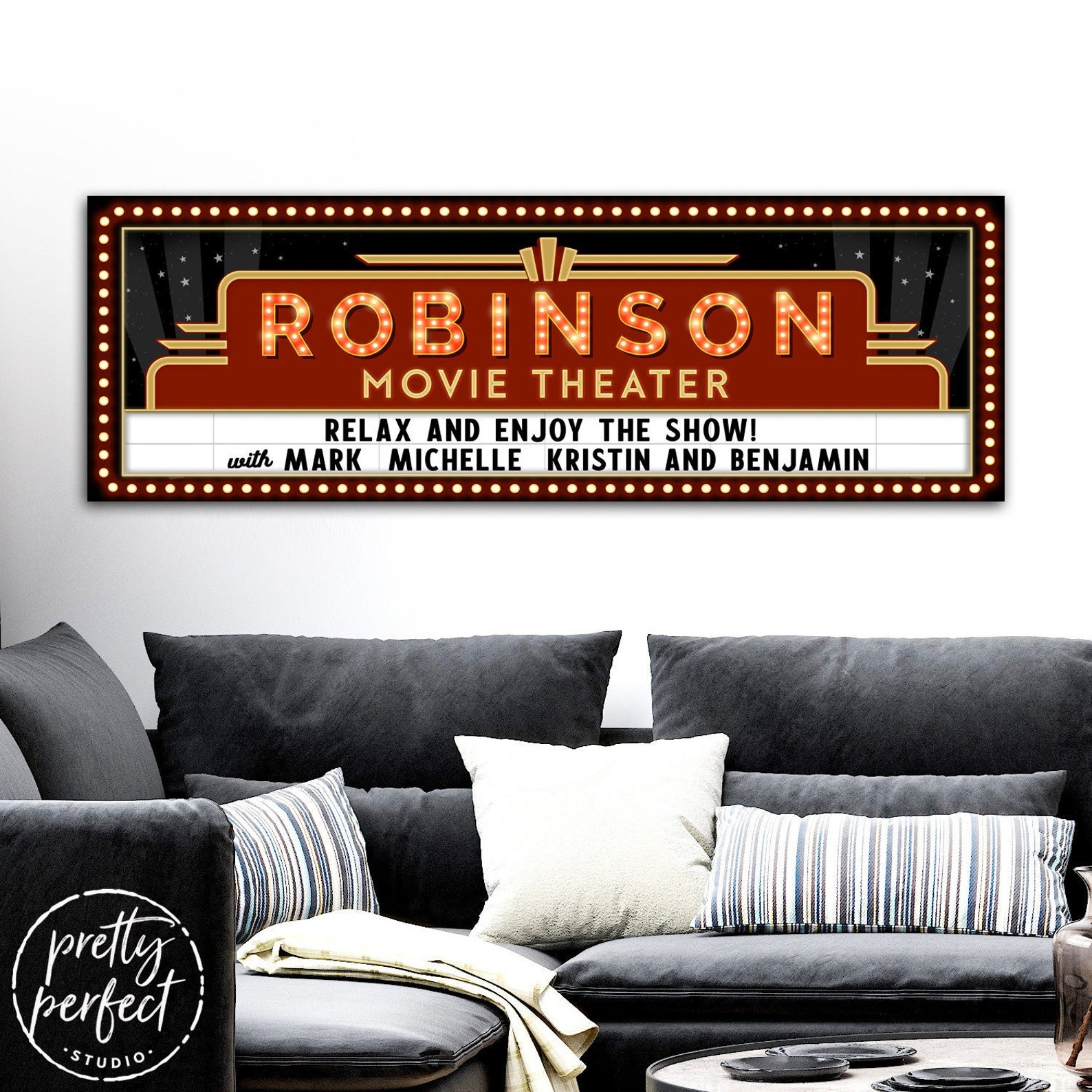 Custom Home Theater Sign Personalized Movie Marquee Signs - Etsy