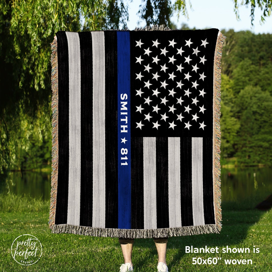 Thin Blue Line Blanket Custom | Police Officer Blanket | Law ...