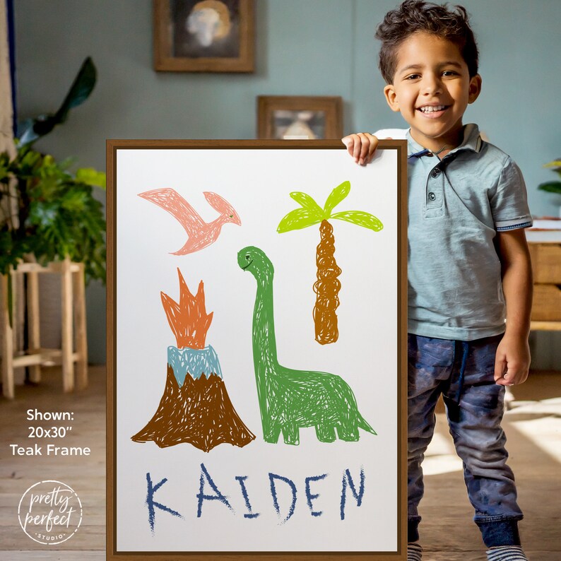 Actual Kids Drawing Artprint, Personalized Gift Kids Drawing Display ...