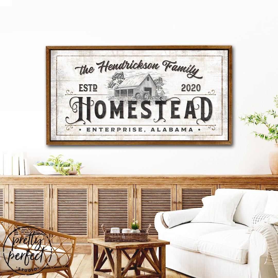 Family Farmhouse Homestead Sign Custom, Homestead Personalized ...
