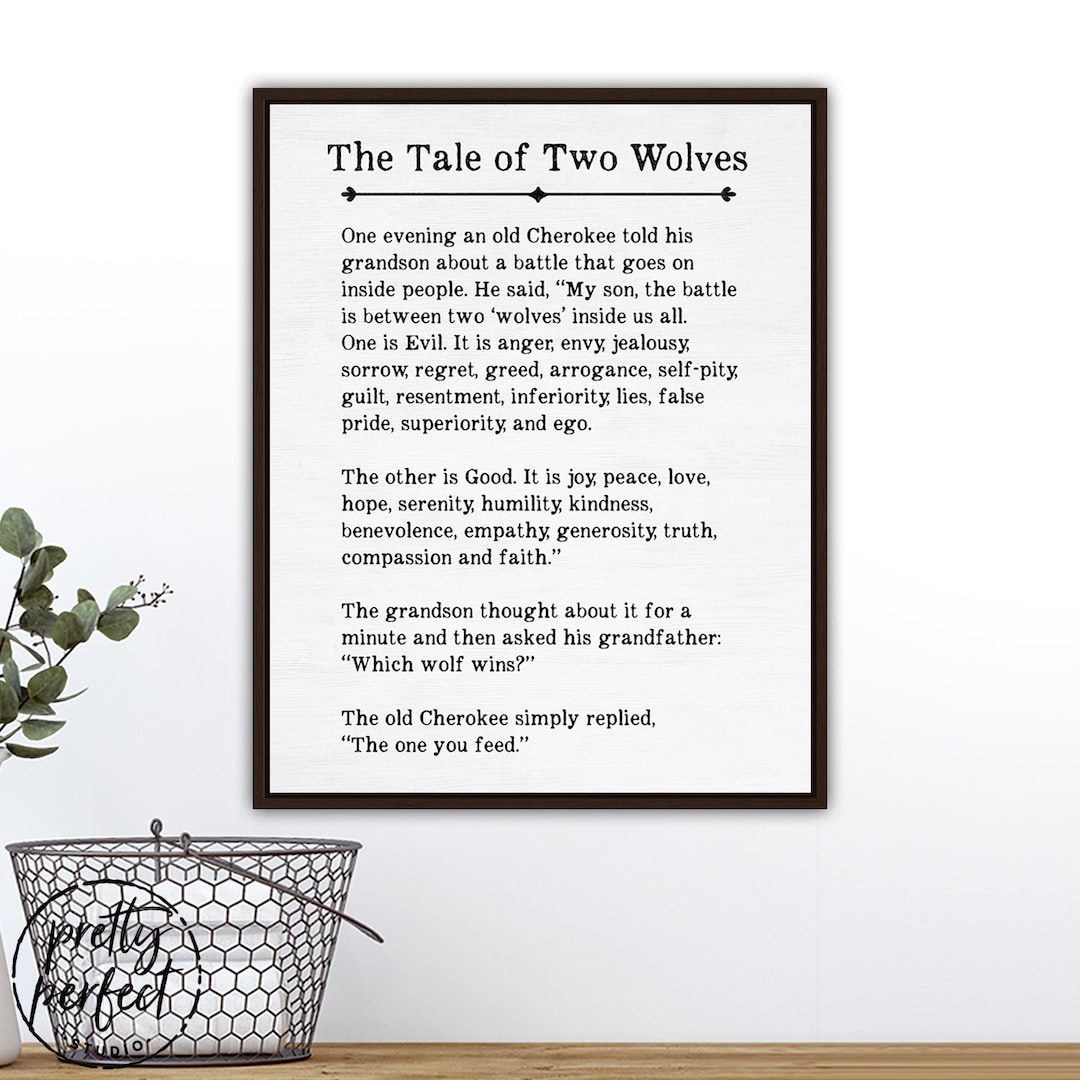 The Tale of Two Wolves | the One You Feed | Tale of Two Wolves - Etsy