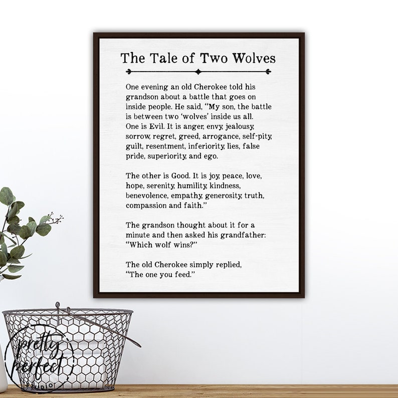 Tale of Two Wolves Art, the Tale of Two Wolves Print - Etsy