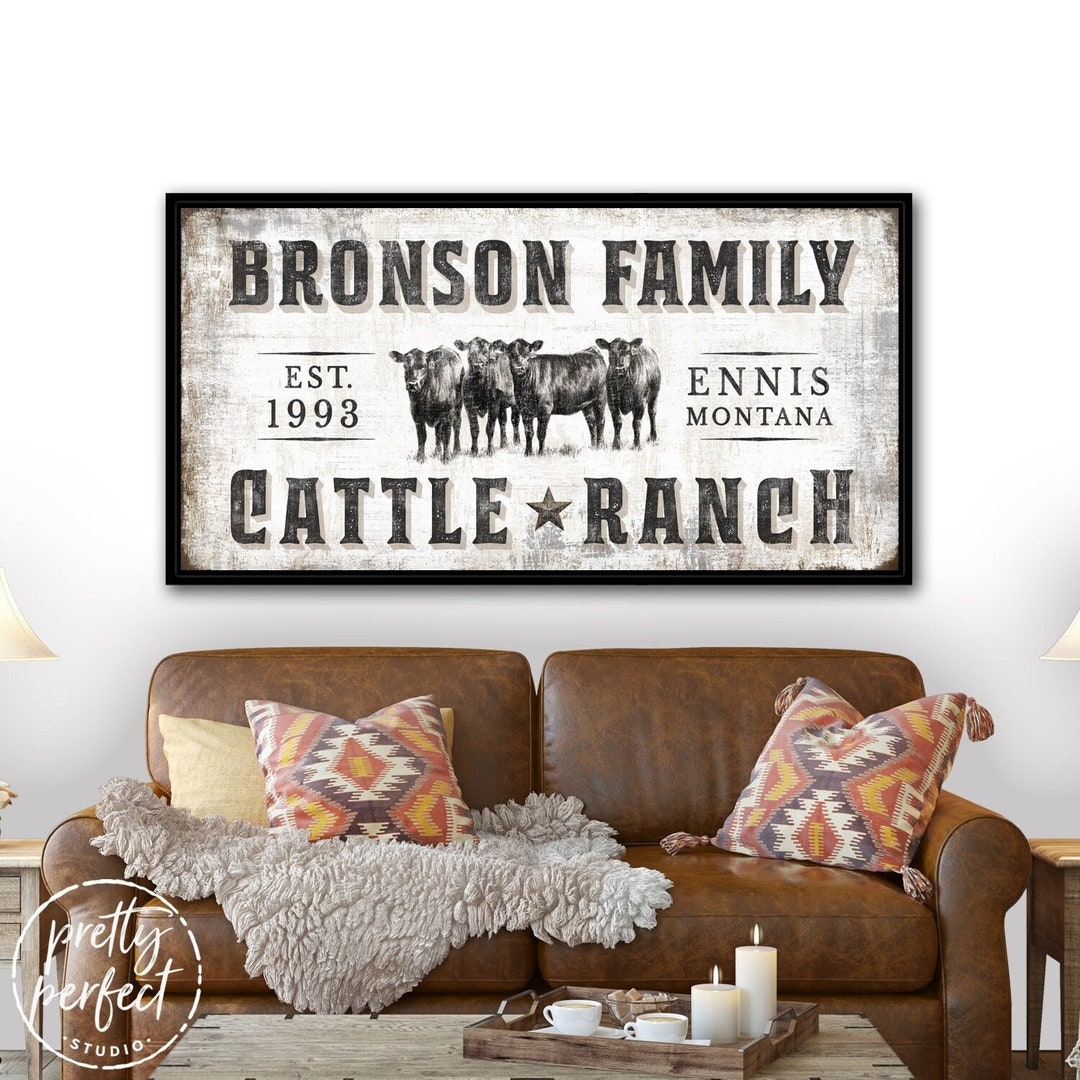 Cattle Company Sign, Horse Ranch Sign Personalized, Cattle Ranch Signs ...