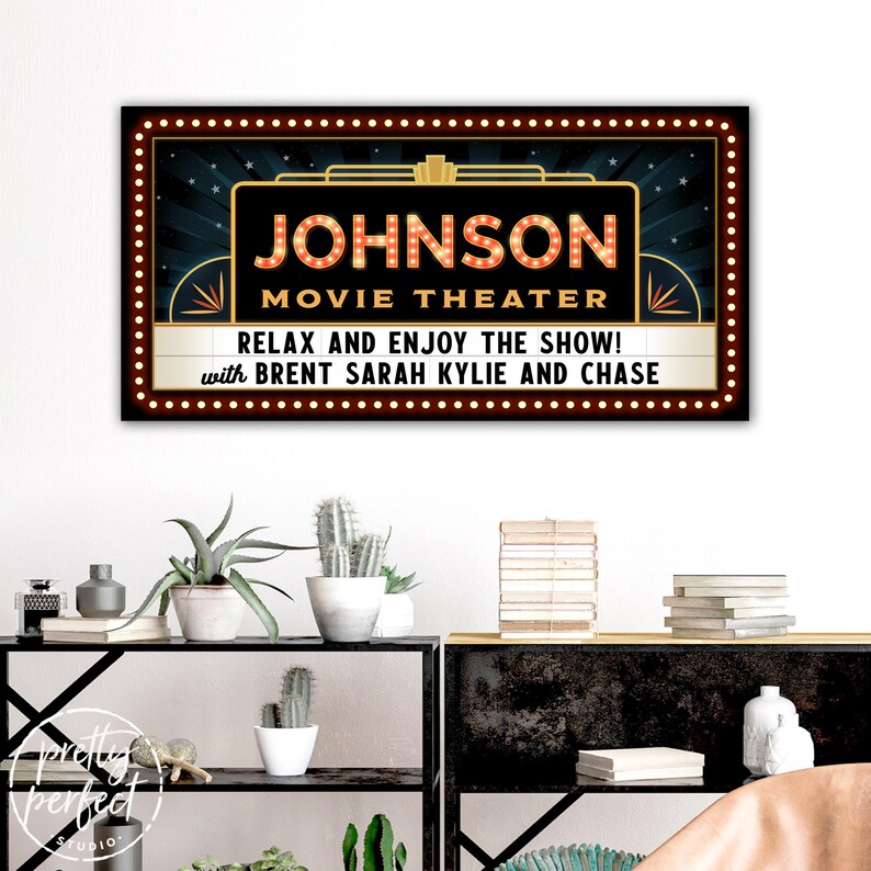 Custom Home Theater Sign Personalized Movie Room Decor - Etsy