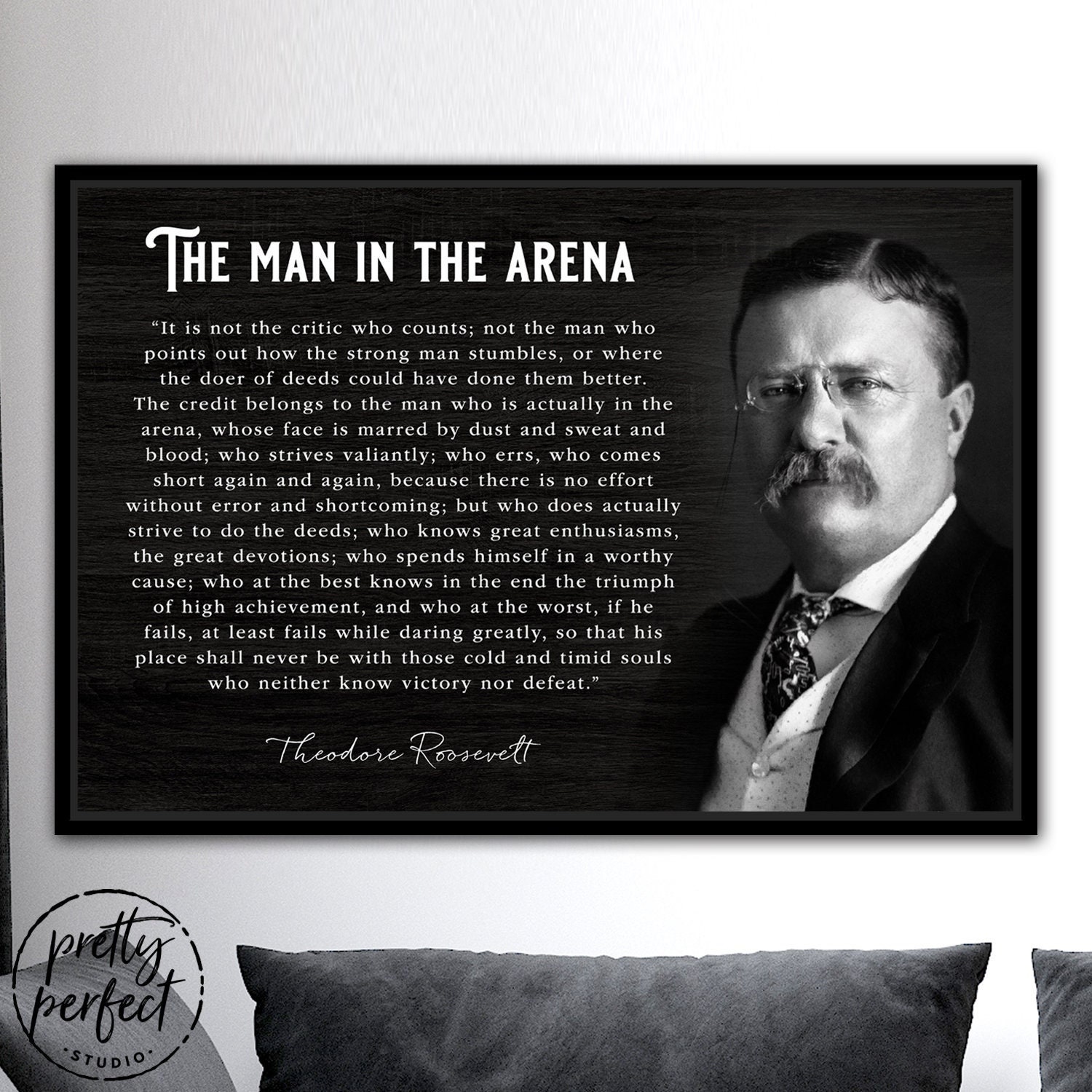 The Man in the Arena Print Theodore Roosevelt Quote Daring - Etsy