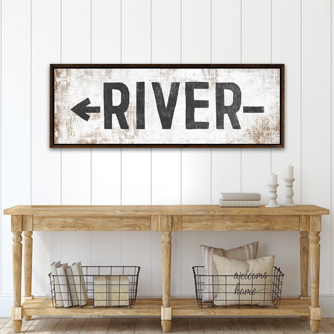River Arrow Sign River Sign With Arrow River Arrow - Etsy