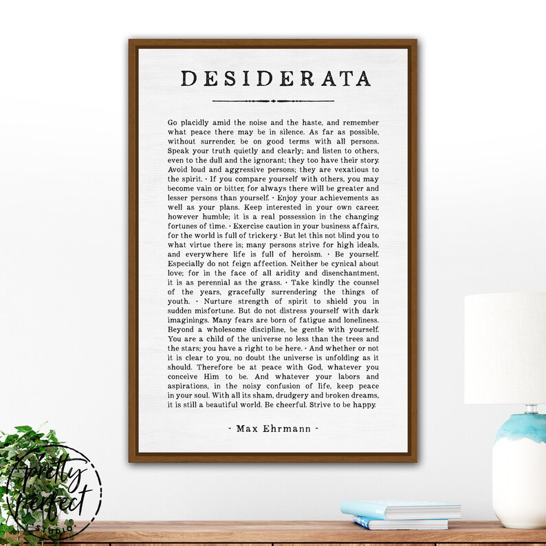 Desiderata Framed Wall Art Desiderata Print Desiderata - Etsy