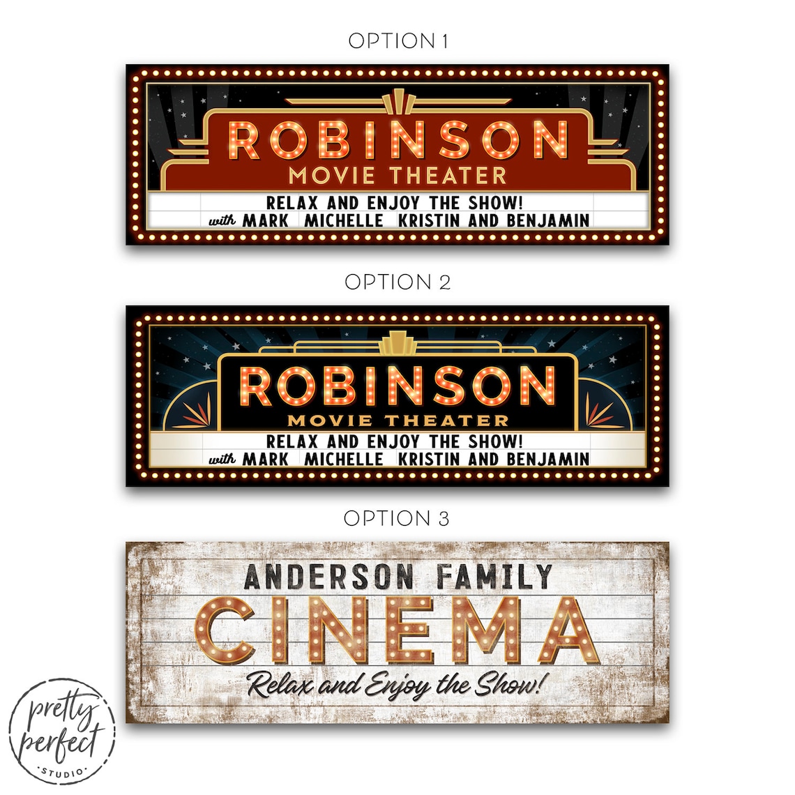 Custom Home Theater Sign Personalized Movie Marquee Signs - Etsy