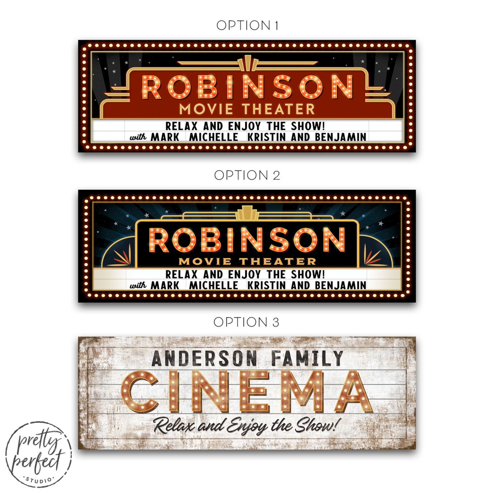 Custom Home Theater Sign Personalized Movie Marquee Signs - Etsy