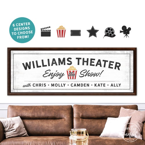 Personalized Home Cinema Sign Family Theater Sign Movie Room - Etsy