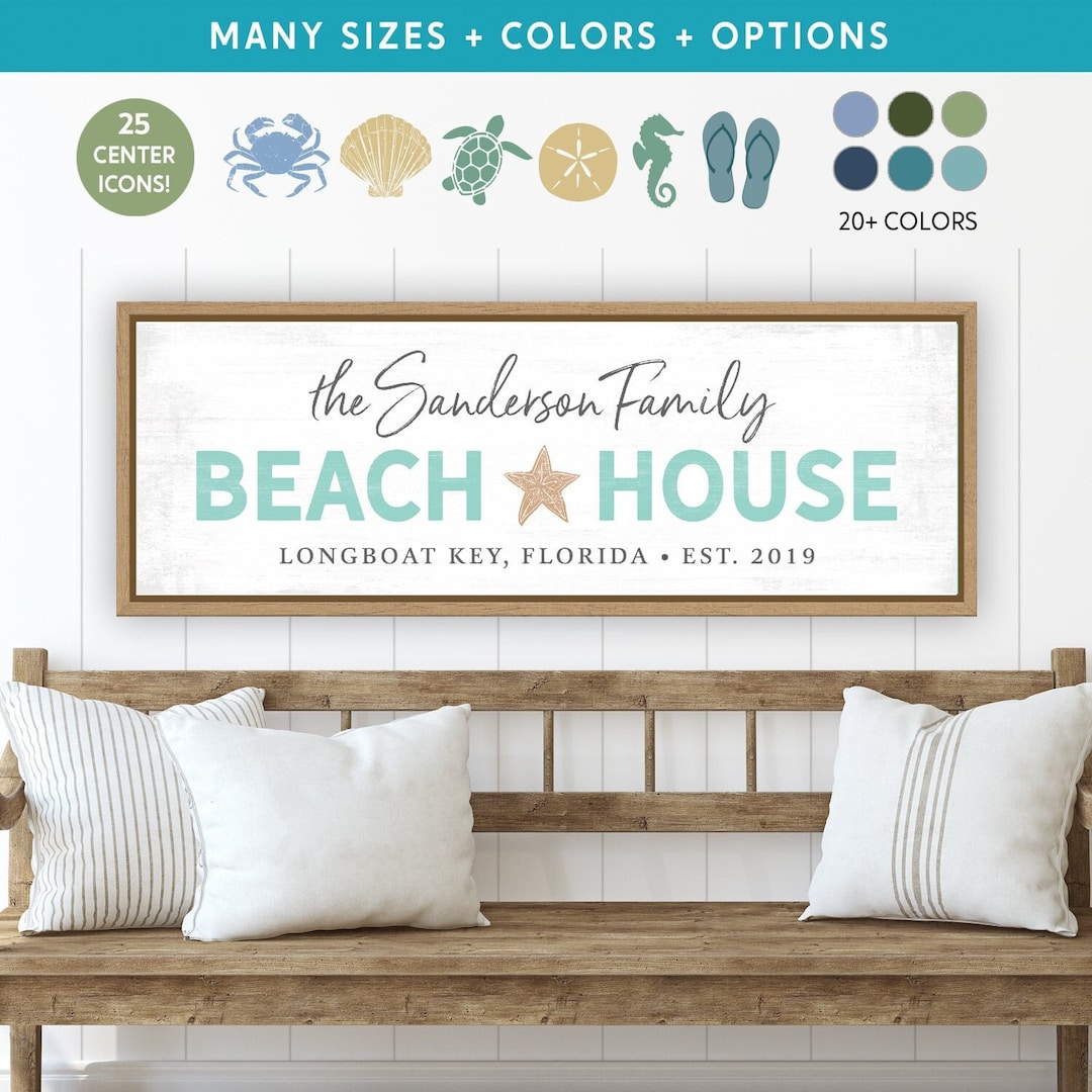 Personalized Beach House Sign | Beach House Decor | Beach House Signs ...