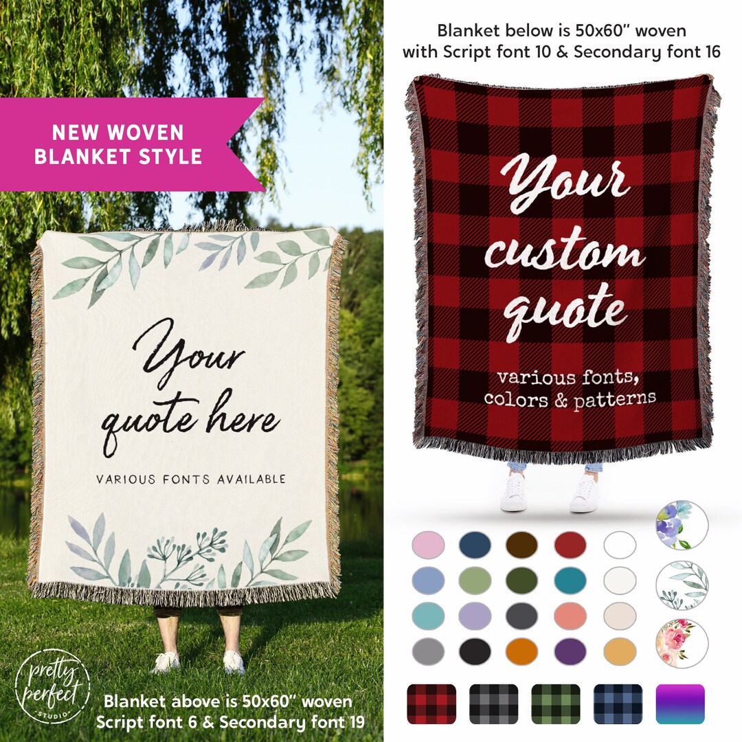 Custom Text Blanket, Personalized Blanket for Couples, Custom Fleece ...