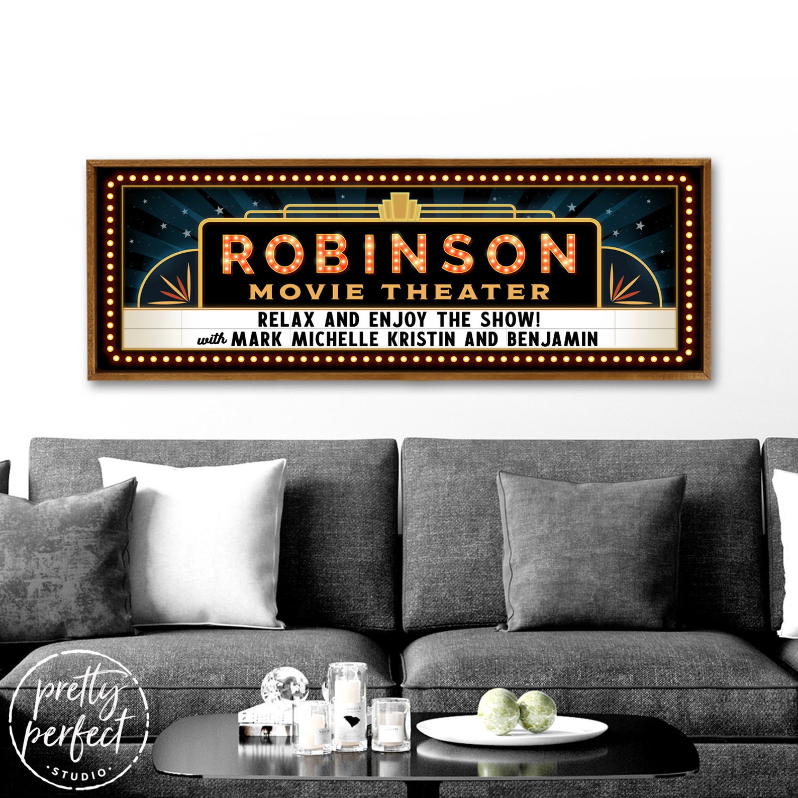 Custom Home Theater Sign Personalized Movie Marquee Signs - Etsy