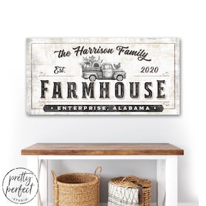 Family Farmhouse Name Sign Farmhouse Decor Personalized Farmhouse Sign ...