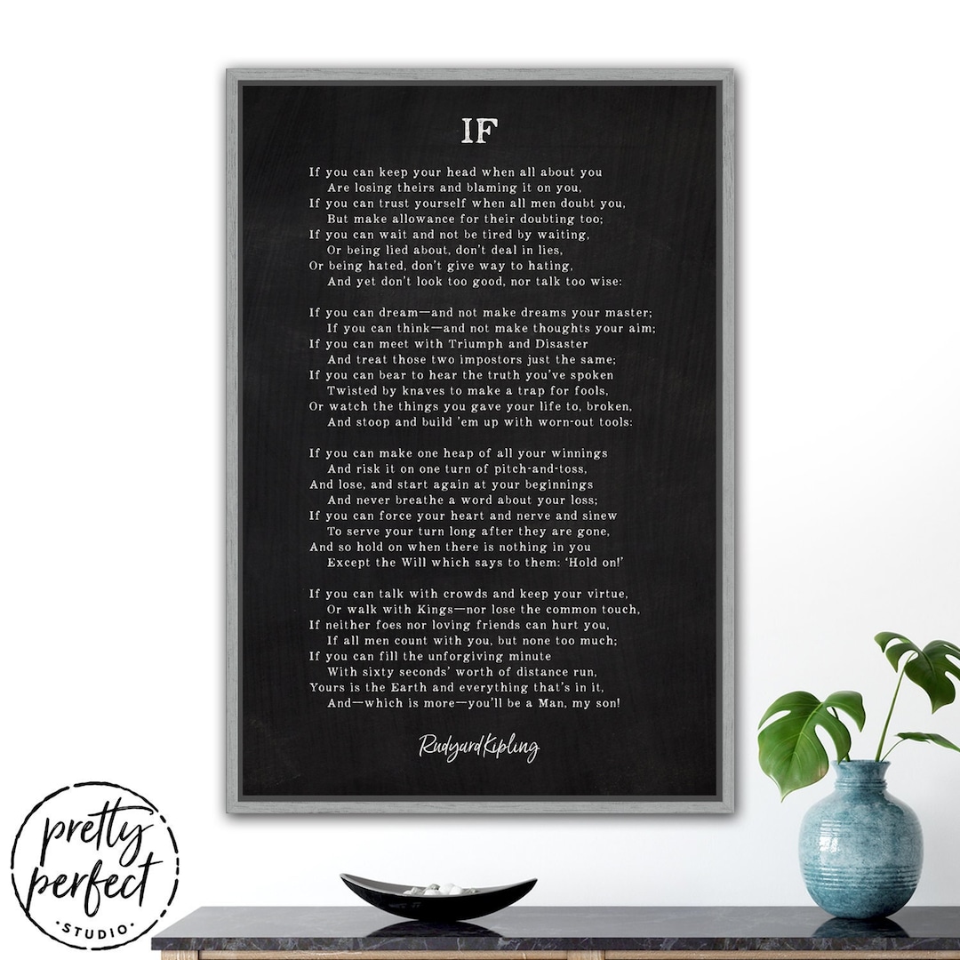 Rudyard Kipling If Poem - Etsy