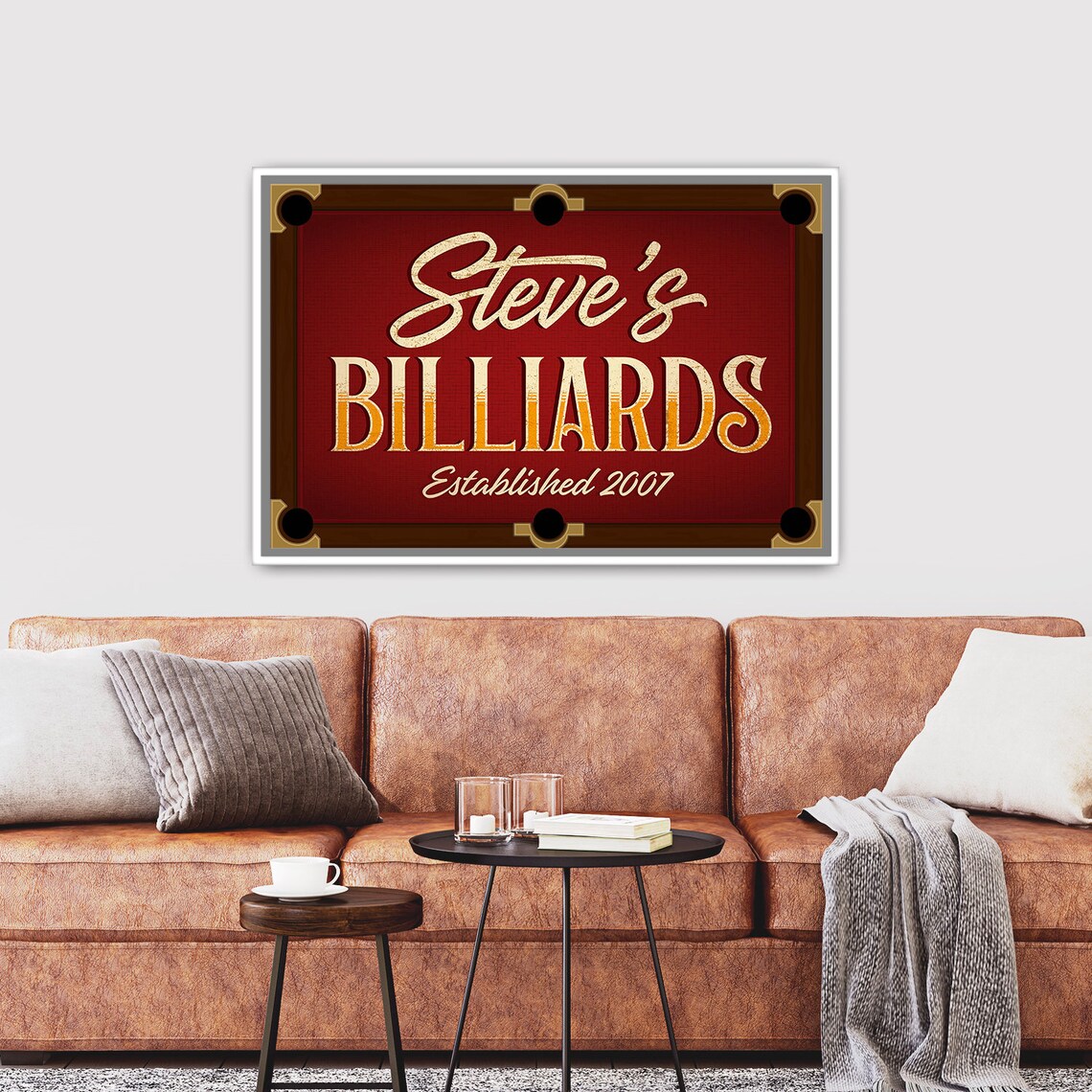 Billiard Room Decor Custom Pool Table Sign | Etsy