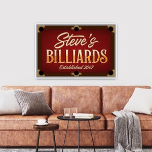 Billiard Room Decor Custom Pool Table Sign - Etsy
