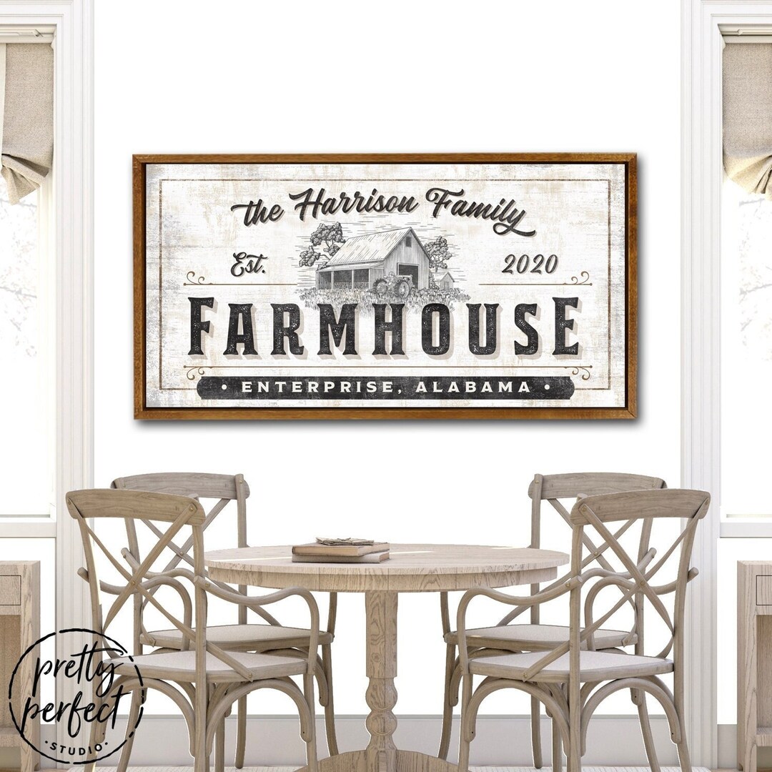 Family Farmhouse Name Sign Farmhouse Decor Personalized Farmhouse Sign ...