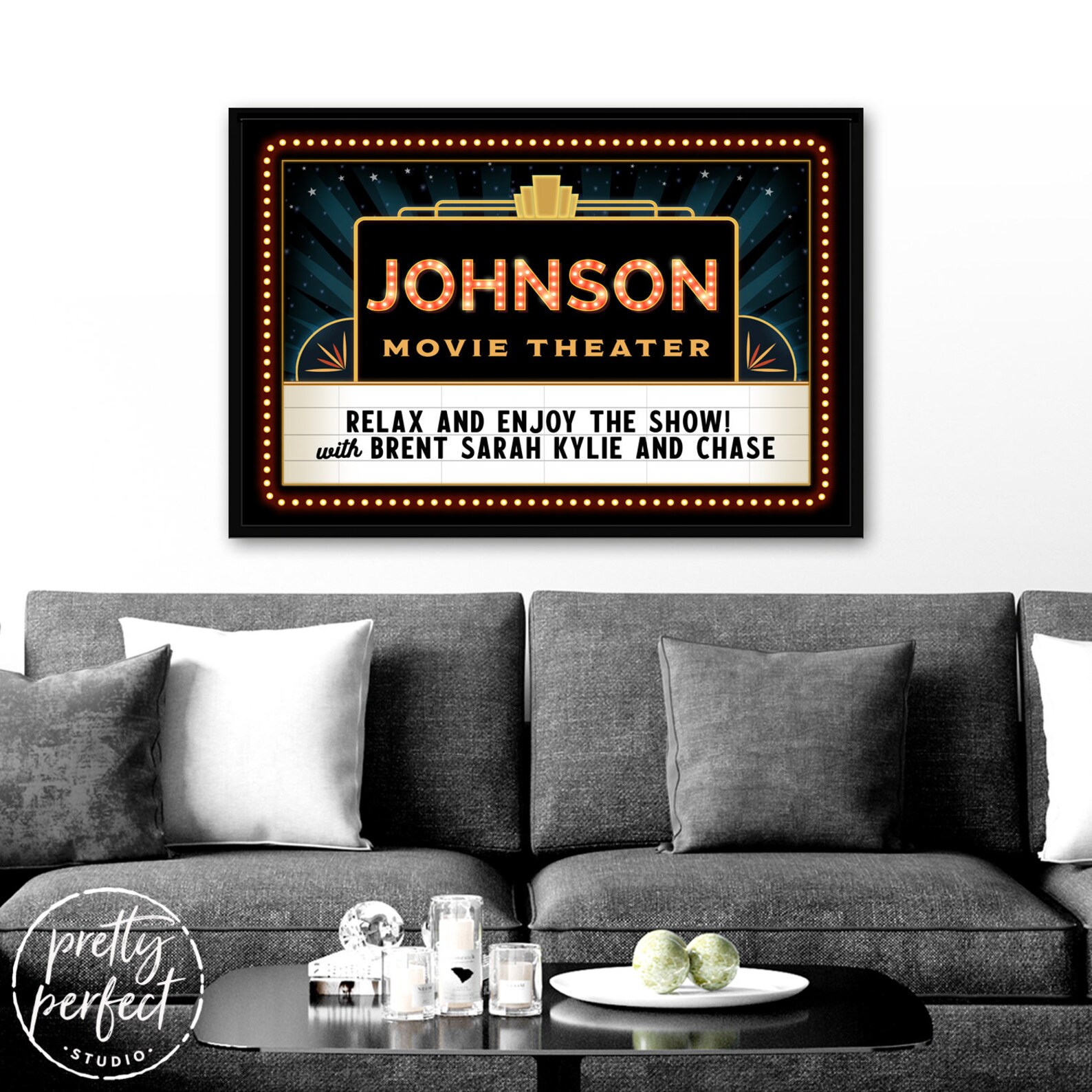 Custom Home Theater Sign Movie Theater Decor Personalized - Etsy