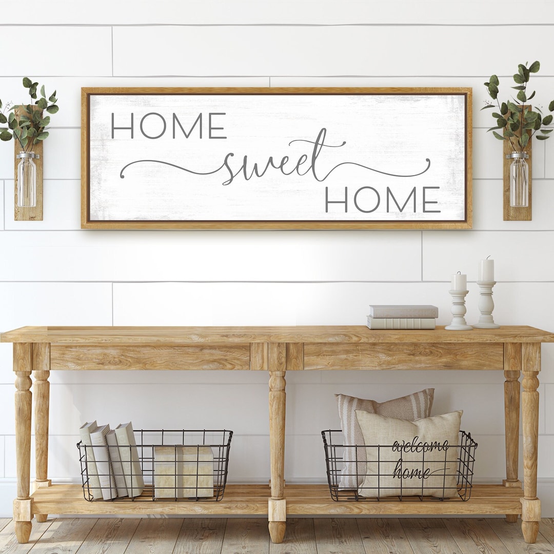 Large Home Sweet Home Sign Home Sweet Home Canvas Wall Art Farmhouse ...