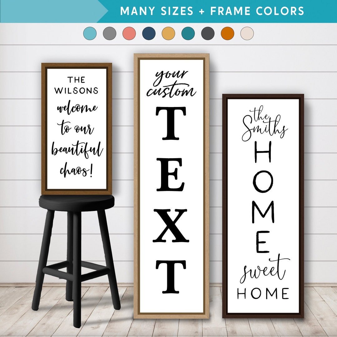 Custom Vertical Sign, Vertical Wall Art Narrow, Canvas Wall Art for ...