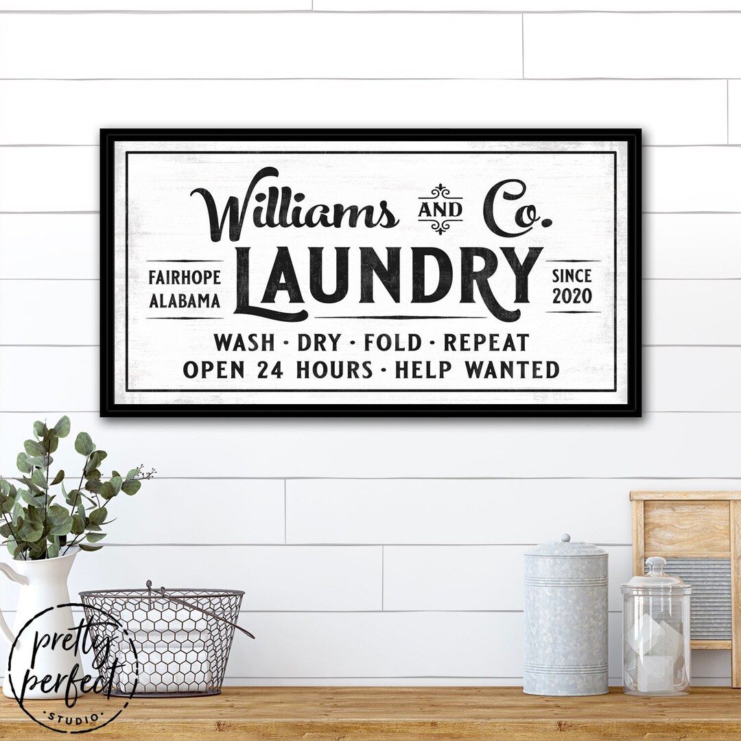Laundry and Co Sign, Custom Laundry Room Signs | Large Laundry Room ...