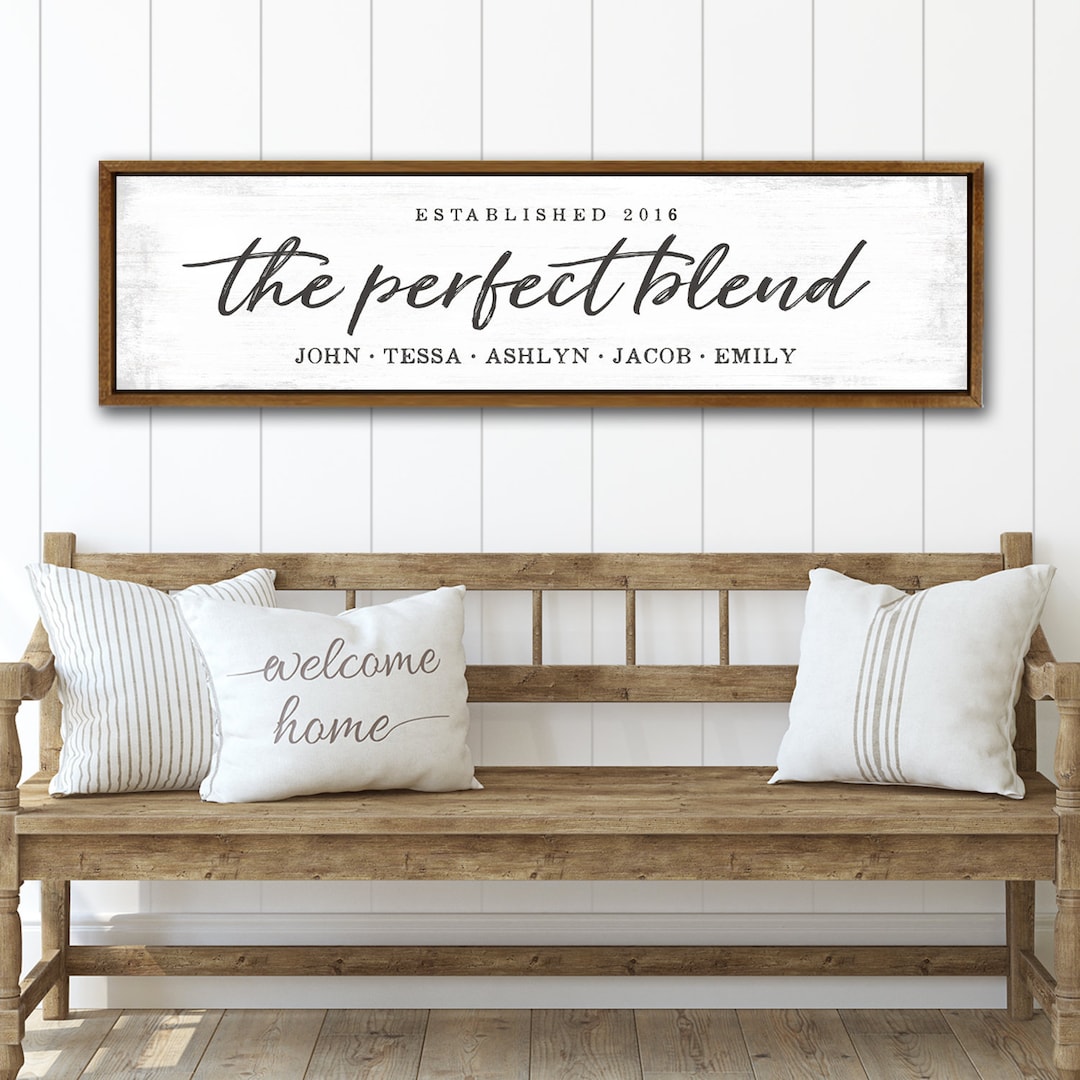 The Perfect Blend Family Sign | Personalized Blended Family Signs ...